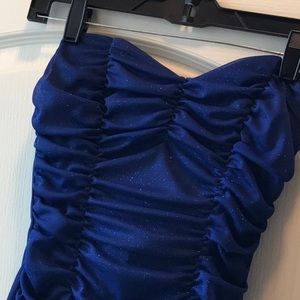 Charlotte Russe | Dresses | Royal Blue Glitter Rouche Strapless Dress ...